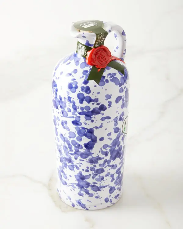FRANTOIO GALANTINO Extra Virgin Olive Oil In Ceramic Bottle, Cobalt Blue