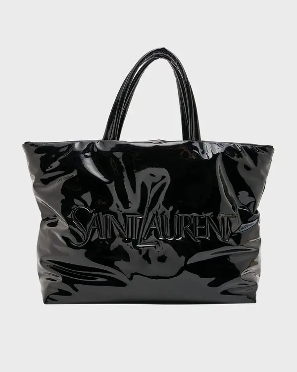 Saint Laurent Patent Leather Maxi Tote - Nero