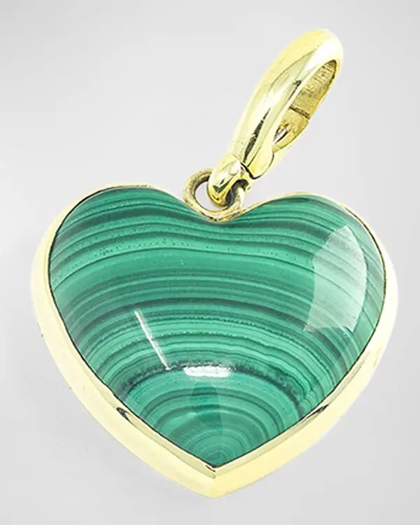 JENNA BLAKE Carved Malachite Heart Pendant