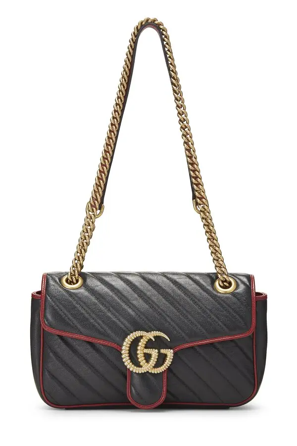 Gucci Torchon Marmont Shoulder Bag - Black