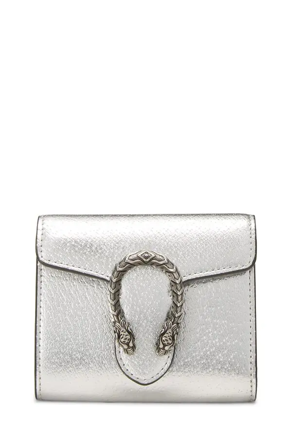 Gucci Leather Dionysus Compact Wallet - Silver | Editorialist