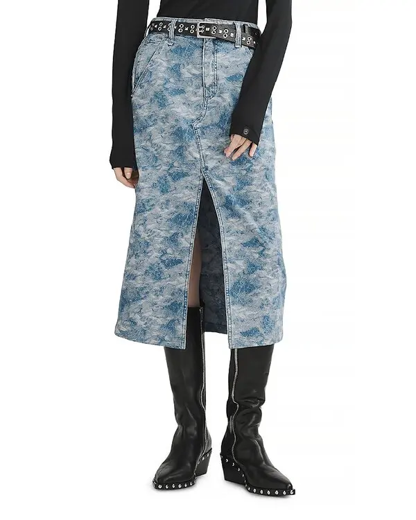 Rag & Bone Sid Denim Midi Skirt