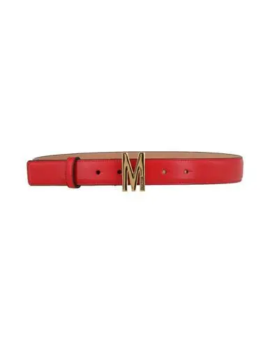 Moschino Leather M-Plaque Belt Belt Size Leather - Red 