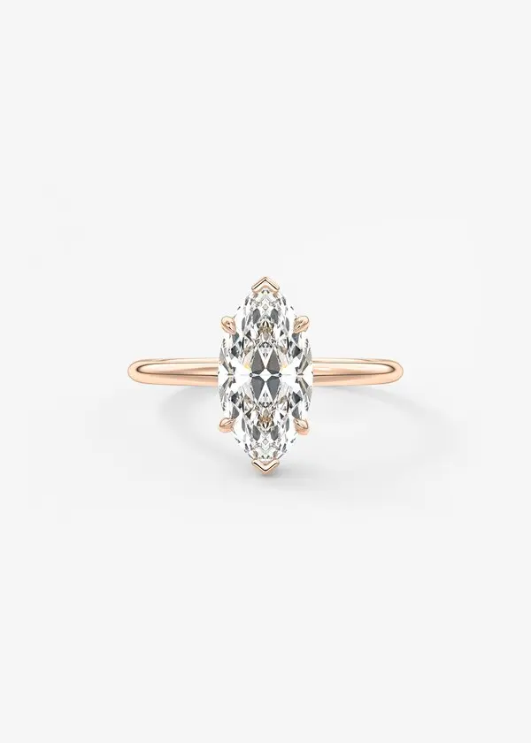 FRANK DARLING Plunge Hidden Halo Marquise Engagement Ring