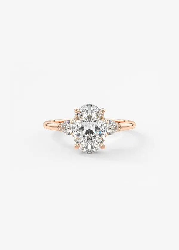 FRANK DARLING Plunge Three Stone Oval & Pears Ring
