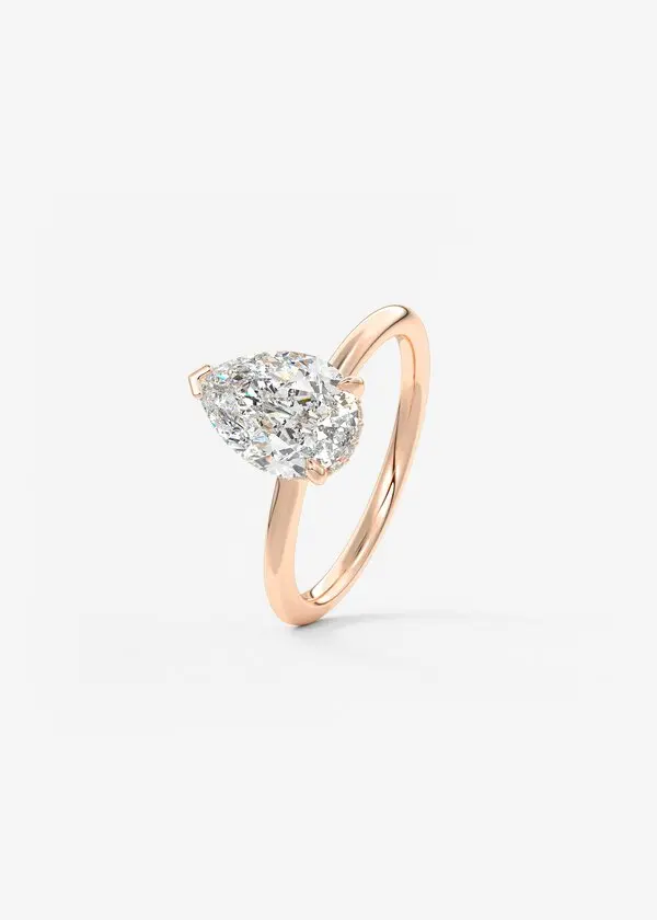 FRANK DARLING Plunge Hidden Halo Pear Ring
