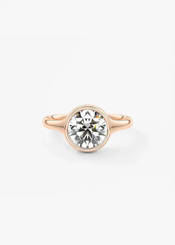 Frank Darling Golden Bathtub Round Engagement Ring Yellow Gold