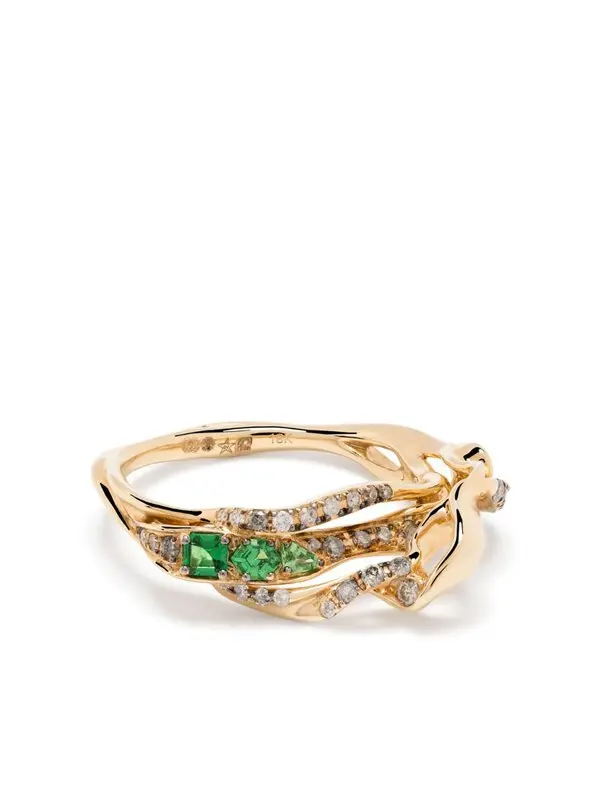 BIBI VAN DER VELDEN 18k Yellow Diamond And Tsavorite Ring