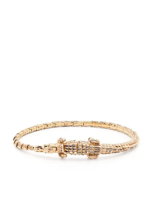 BIBI VAN DER VELDEN 18k Yellow Alligator Wrap Tsavorite Bracelet
