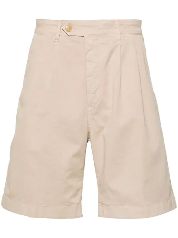 Canali Mid-rise Chino Shorts - Neutrals