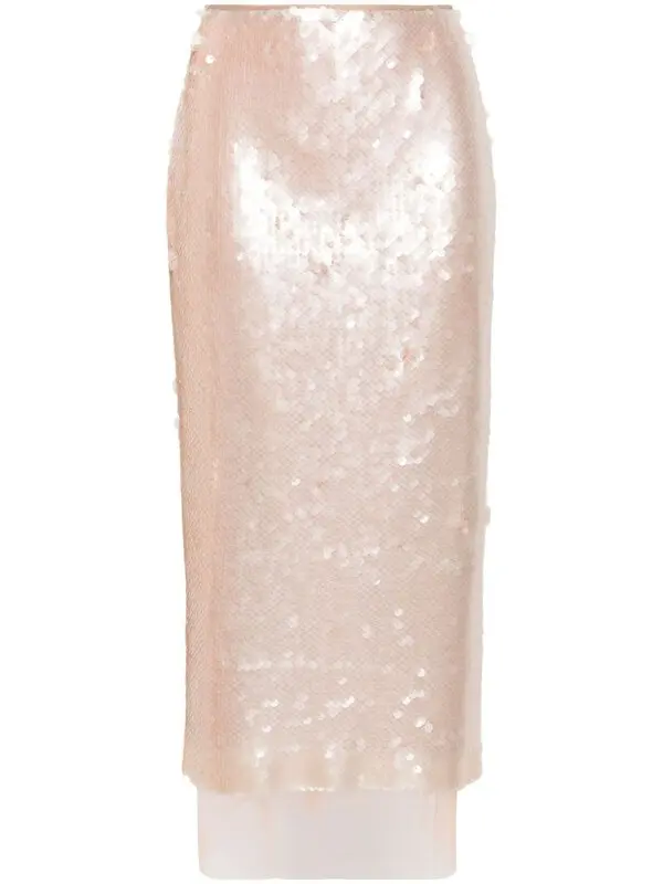 V:PM ATELIER Sequinned Pencil Skirt