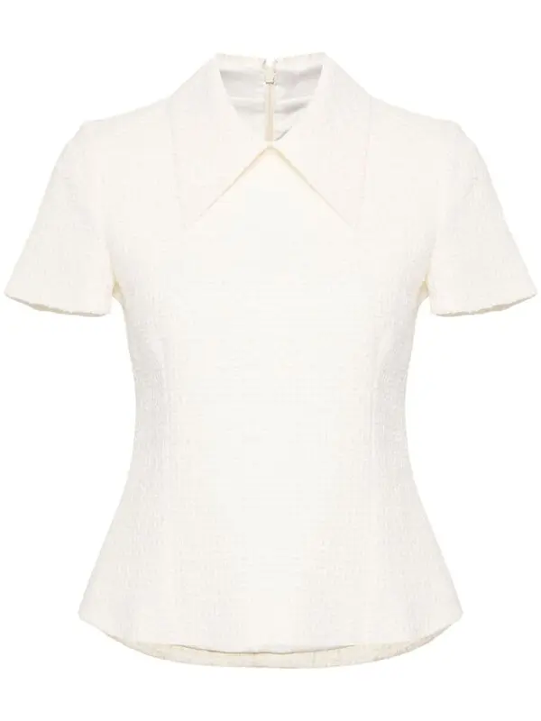 JANE Stella Tweed Top - White | Editorialist