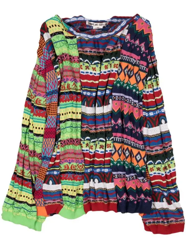 Comme Des Garçons Patchwork Wool-blend Jumper
