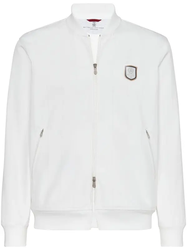 Brunello Cucinelli Logo-appliqué Striped Jacket