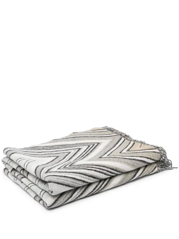 Missoni Zigzag-design Blanket - Neutrals