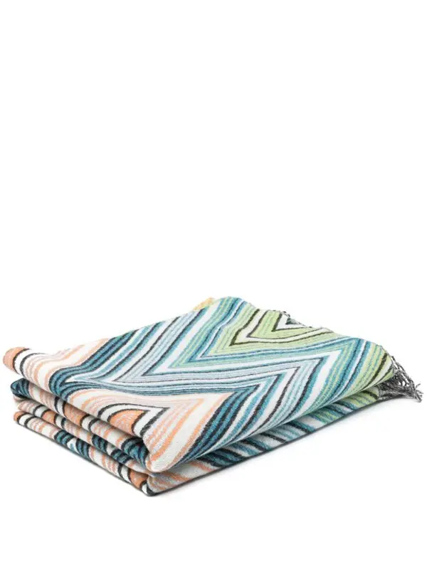 Missoni Zigzag-design Blanket - Green
