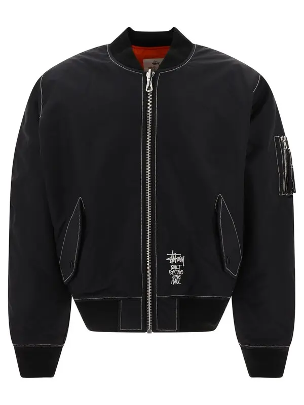 StüSsy Built' Reversible Bomber Jacket - Black | Editorialist