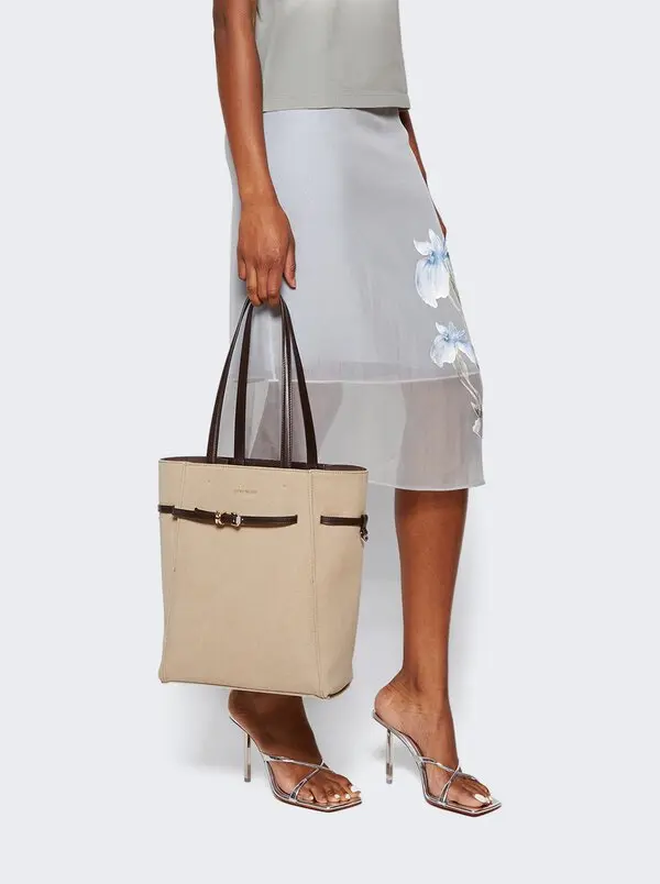 Givenchy Small Voyou Leather Tote Bag - Army Beige