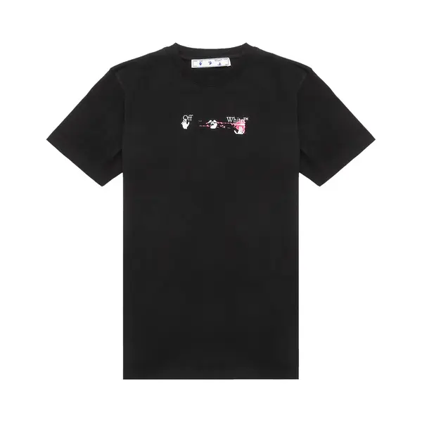 Off-White Acrylic Arrow Short-sleeve Slim Tee /fuchsia