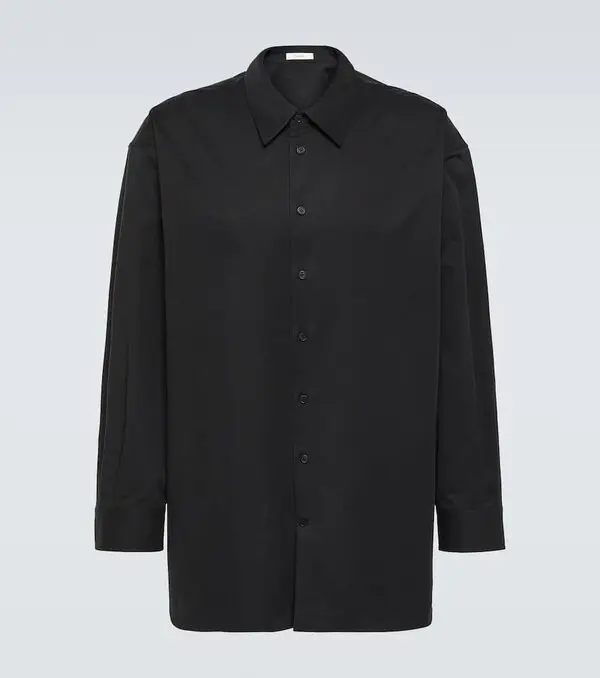 THE ROW Lukre Oversized Cotton-blend Poplin Shirt - Black