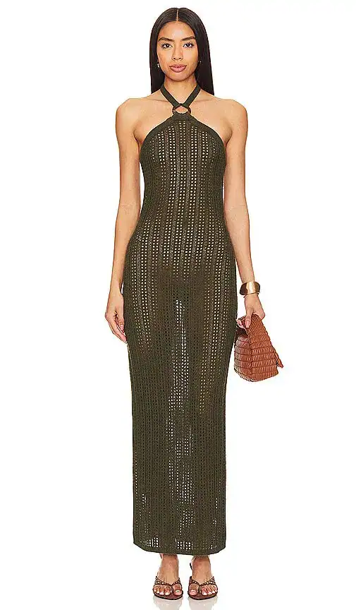 House Of Harlow 1960 Mesh Maxi Dress In Hunter Green - 75% Off |  Editorialist