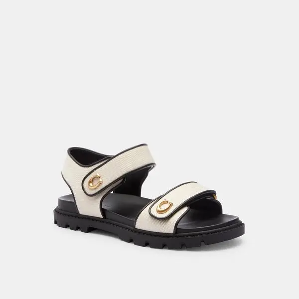 Coach Brynn Sandal - Chalk & Black