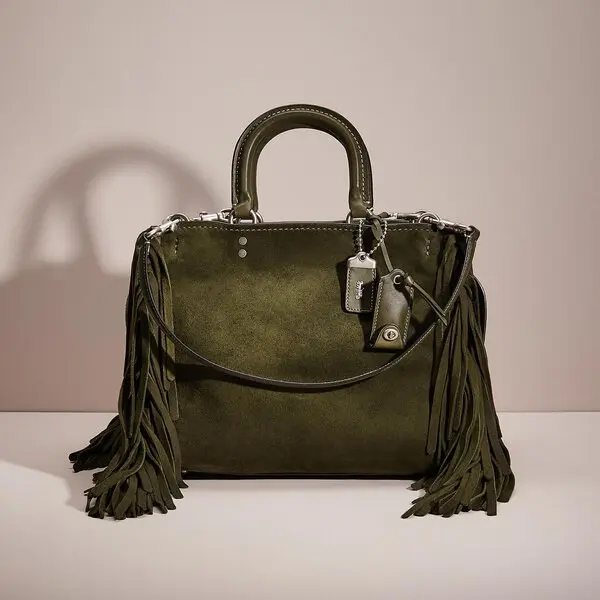 Coach Restored Rogue With Fringe - Silver/fern | Editorialist