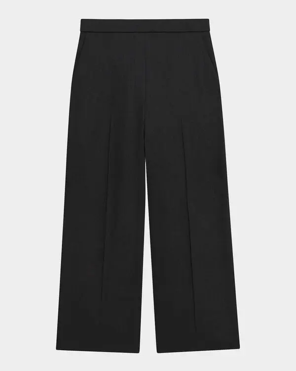 Theory Relaxed Straight-leg Pull-on Pants - Blk