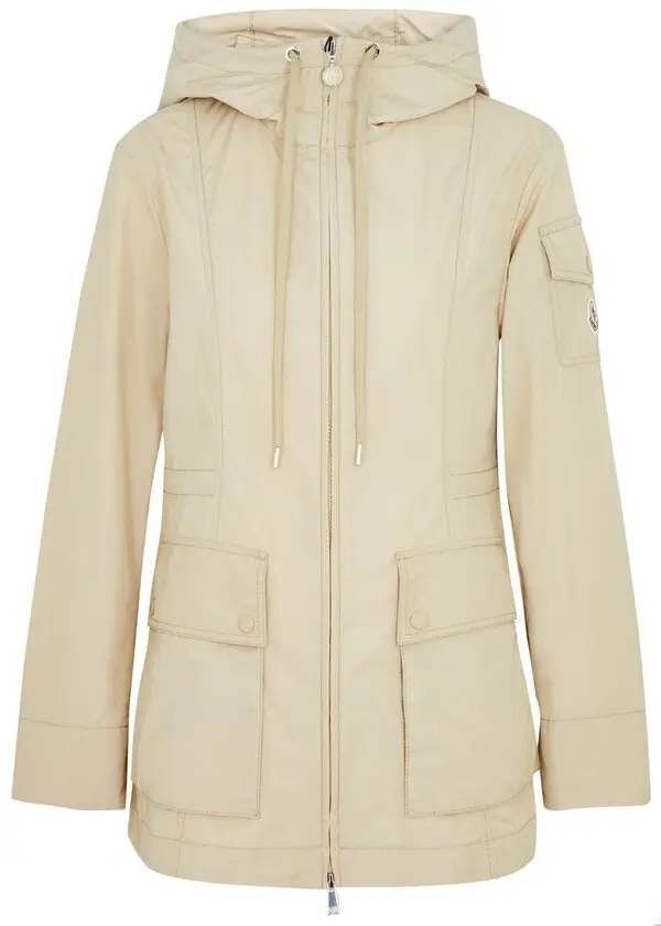Moncler Leandro Hooded Shell Jacket - Beige