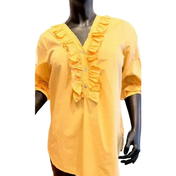 Buy GRETTY ZUEGER Cotton Ruffle Blouse In Mellow - Multi At 29% Off ...