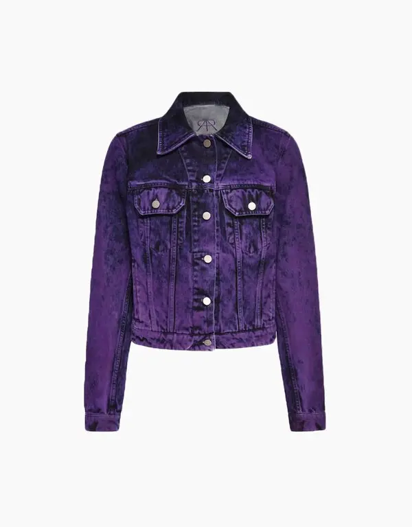 Buy RtA Jean Jacket In Grape - Yellow At 36% Off | Editorialist
