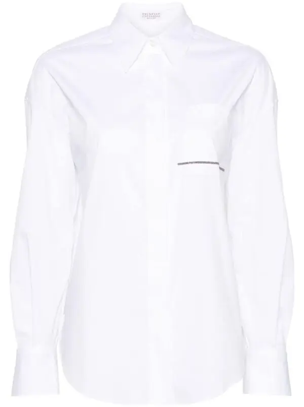 Brunello Cucinelli Monili-chain Poplin Shirt