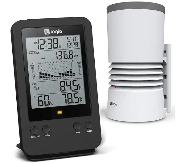 LOGIA 3-in-1 Rain Gauge Weather Station W/ Humi Ity Monitoring