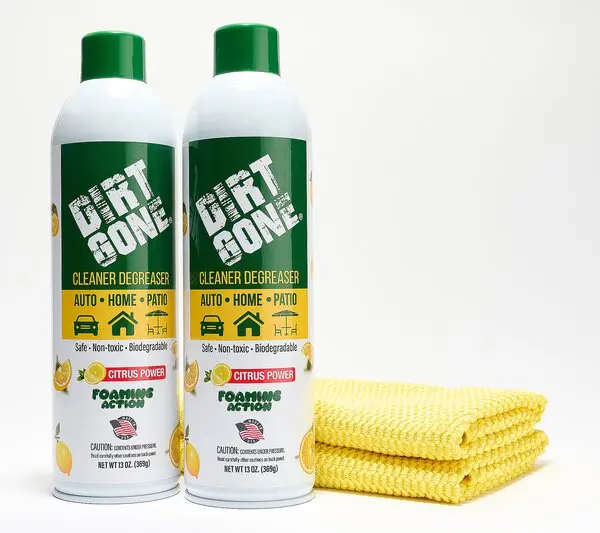DIRT GONE Set Of 2 Cleaner & Degreasers With Towels