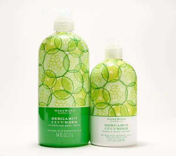 HOMEWORX BY SLATKIN + CO. Cucumber Body Wash And Lotion Set