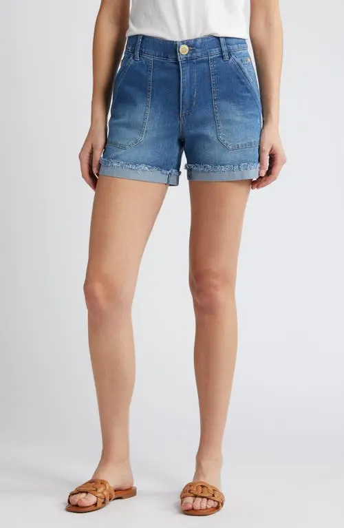 Wit & Wisdom Ab'solution High Waist Denim Shorts - Mid Blue