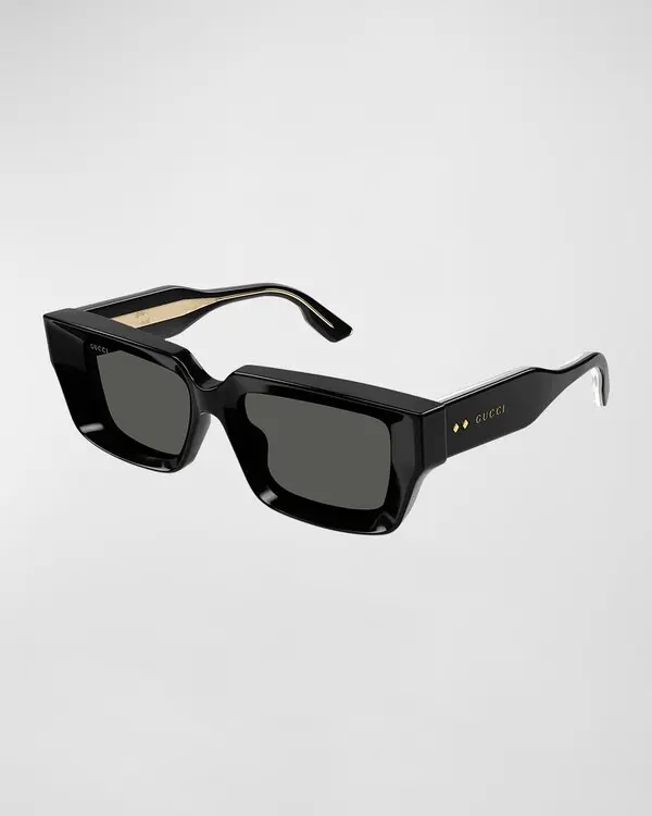 Gucci Beveled Rectangle Sunglasses - Black