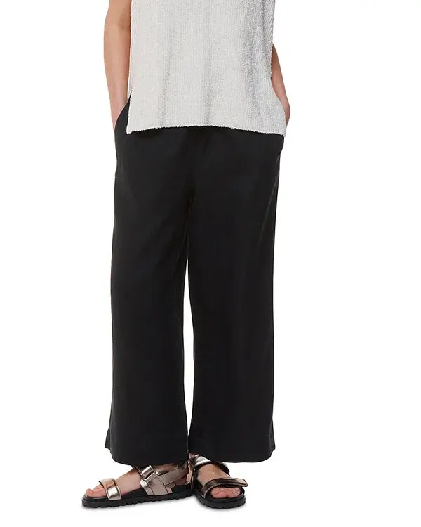 Whistles Linen Wide Leg Trousers - Black