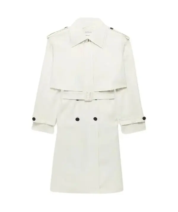 Another Tomorrow Fluid Cropped Trench Coat