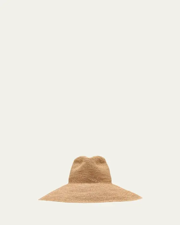 Janessa Leoné Waverly Raffia Wide Brim Hat - Sand