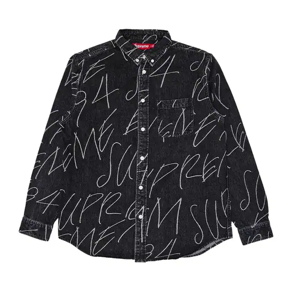 Supreme Handwriting Jacquard Denim Shirt 