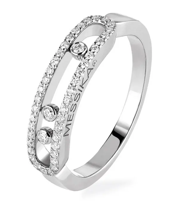 Messika White Gold And Diamond Baby Move Classique Pavé Ring - Silver ...