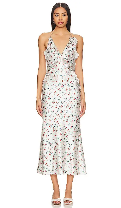 Bardot Olea Maxi Dress - Ivory Ditsy Floral