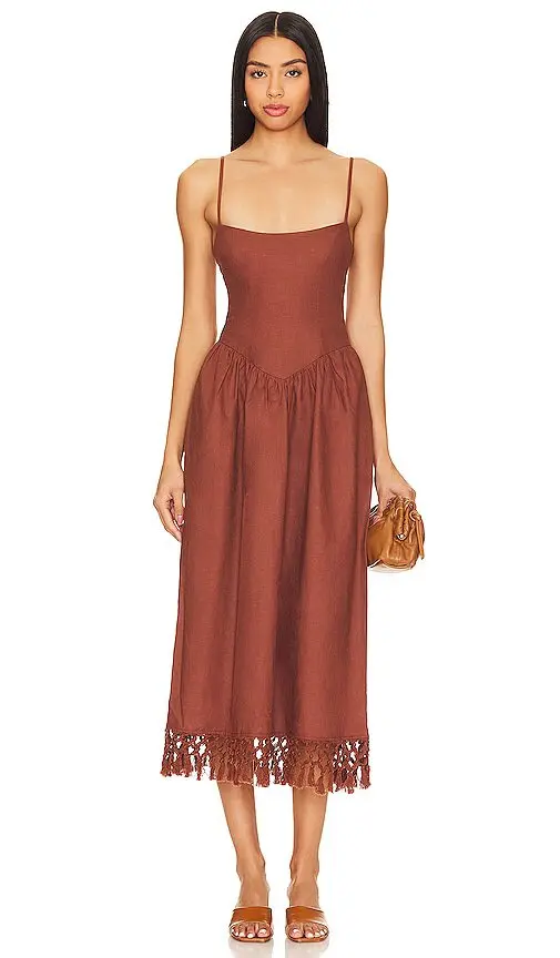 Tularosa Lexi Midi Dress - Chocolate Brown