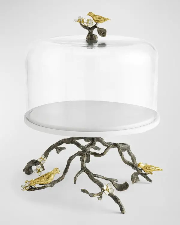 Michael Aram Lovebirds Cake Stand With Dome - One-color