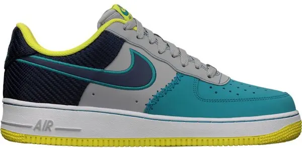 Nike Air Force 1 Low Sneakers - Wolf Grey/midnight Navy Blue/tropical Teal
