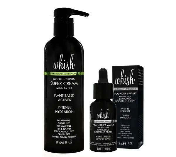 Whish Supersize Bakuchiol Super Cream & Booster Drops Duo
