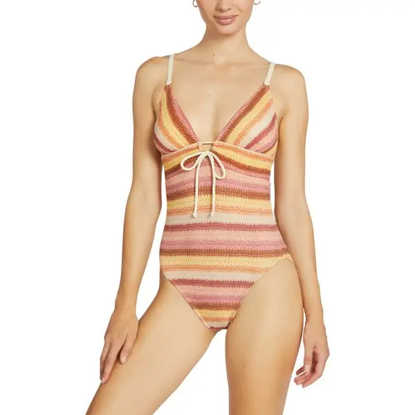 Robin Piccone Lyra Keyhole One-piece Swimsuit - Blush