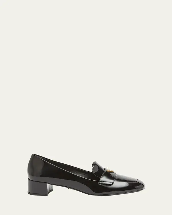 Prada Vernice Loafer Pumps - Nero