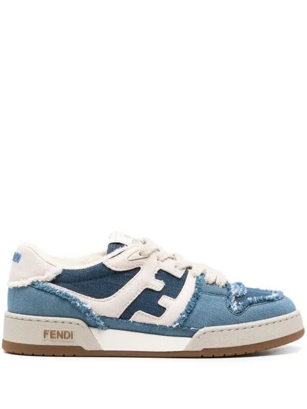 Fendi Match Denim Sneakers - Blue | Editorialist display picture 3